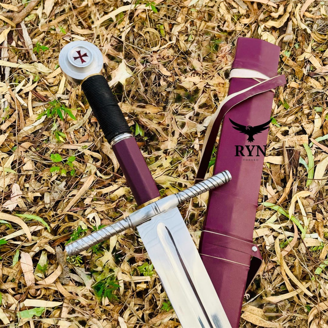 Handmade Medieval Templar Crusader Sword: Cosplay Prop & Wall Decor - Etsy