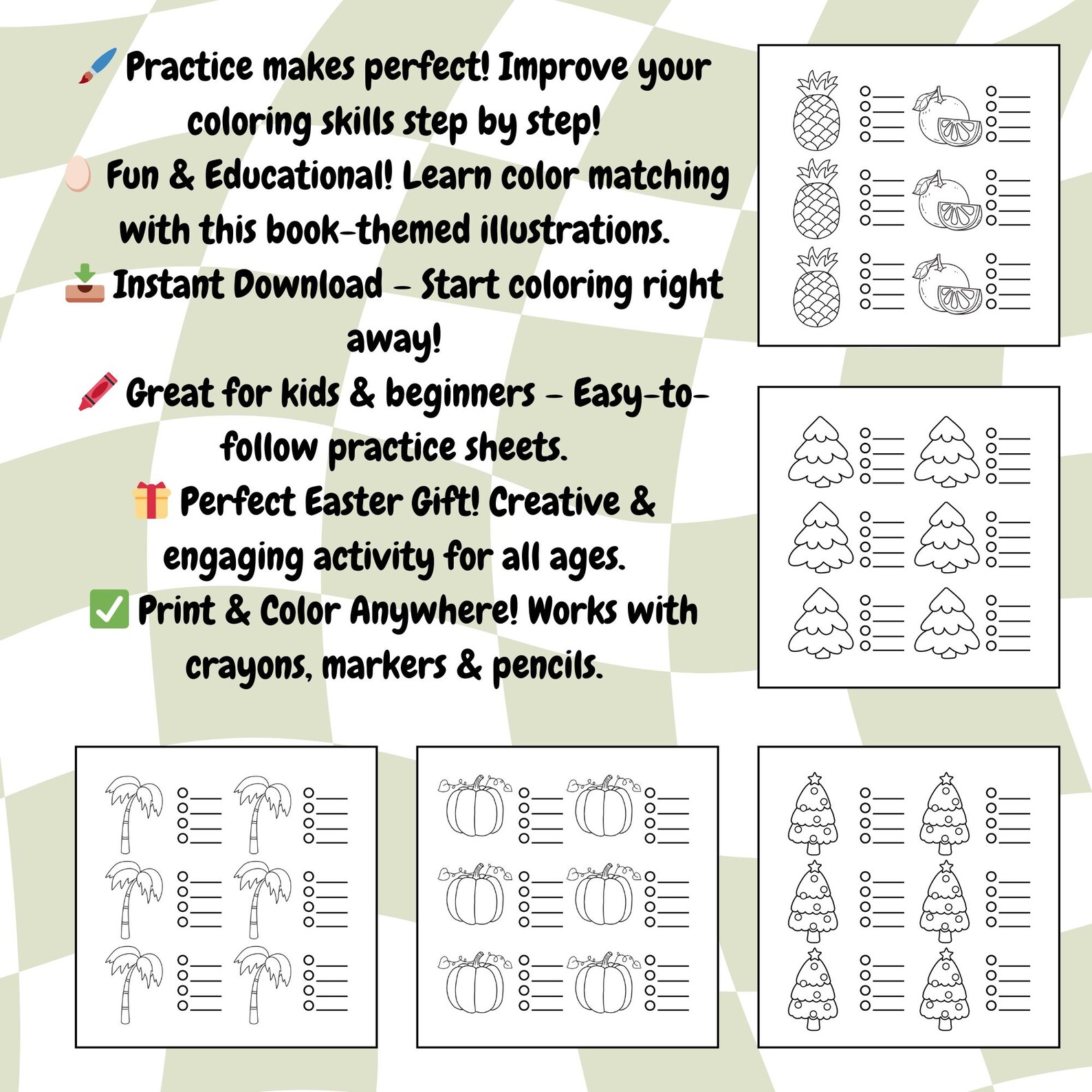 60 Page Coloring Practice Book Printable PDF for Adults Kids | Learn ...