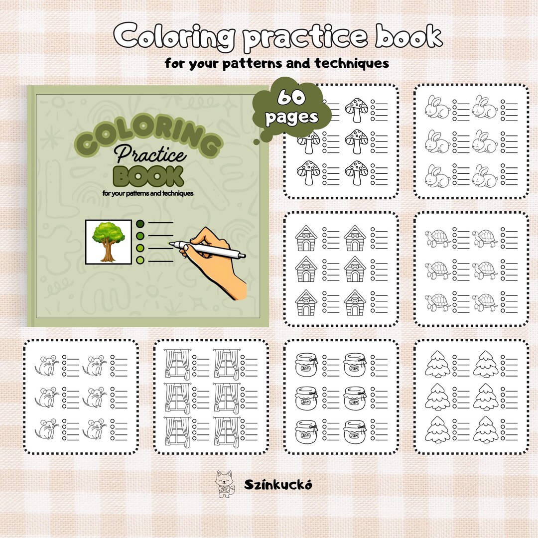 60 Page Coloring Practice Book Printable PDF for Adults Kids | Learn ...