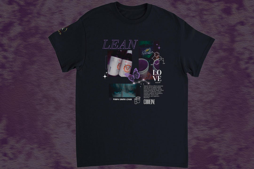 Lean Love Tee - Y2K Aesthetic Purple Drip Shirt - Alt Streetwear ...