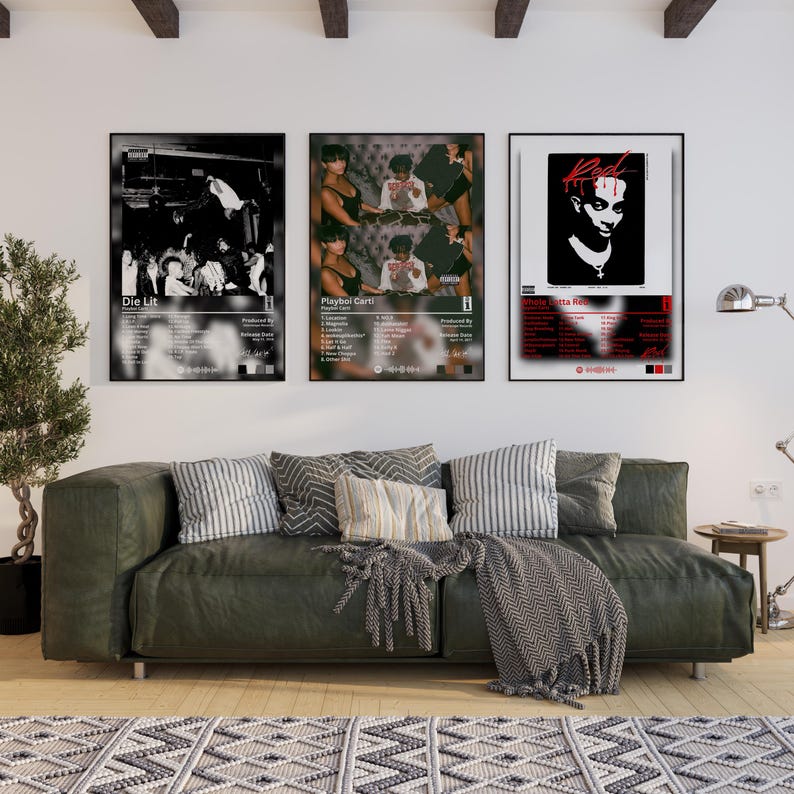 Playboi Carti Album Bundle Poster, Whole Lotta Red, Playboi Carti, Die ...