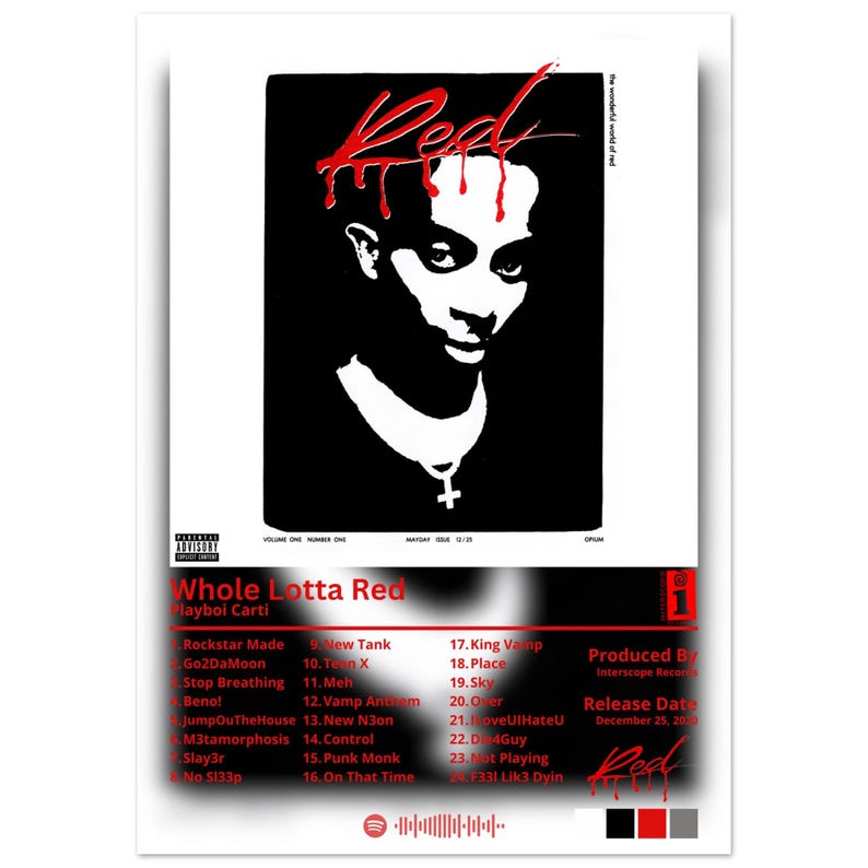Playboi Carti Album Poster, Whole Lotta Red Poster - Etsy