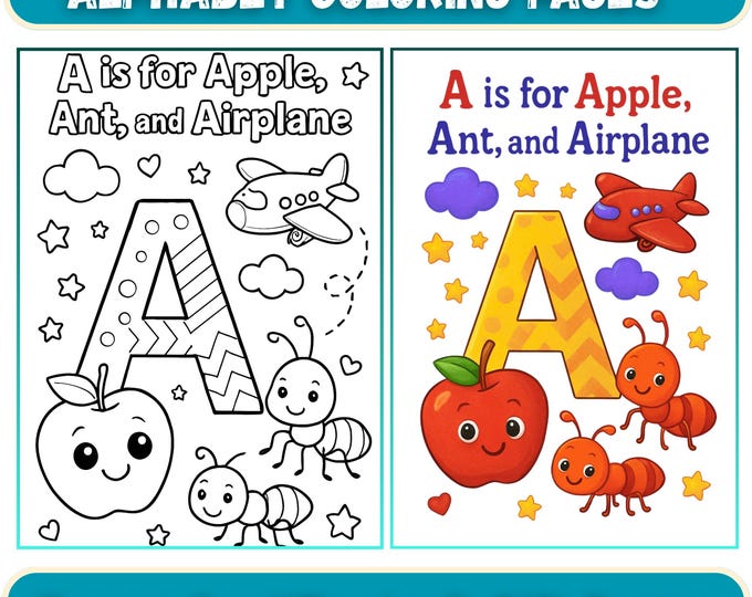 A-Z Alphabet Coloring Book: Fun Learning Activity Pack (PDF Download ...