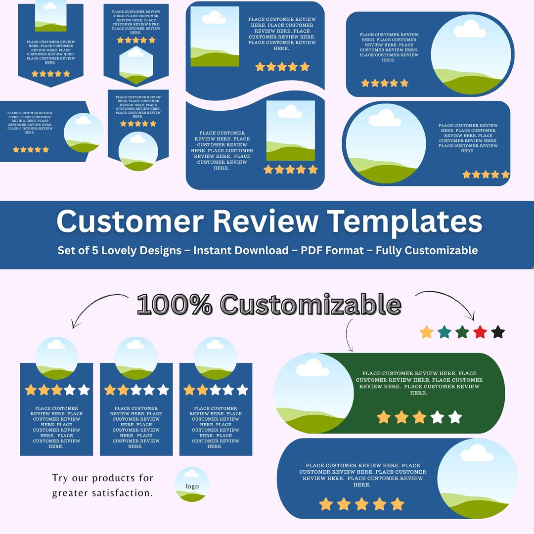 Editable Customer Review Templates | Printable Feedback Forms for Etsy ...