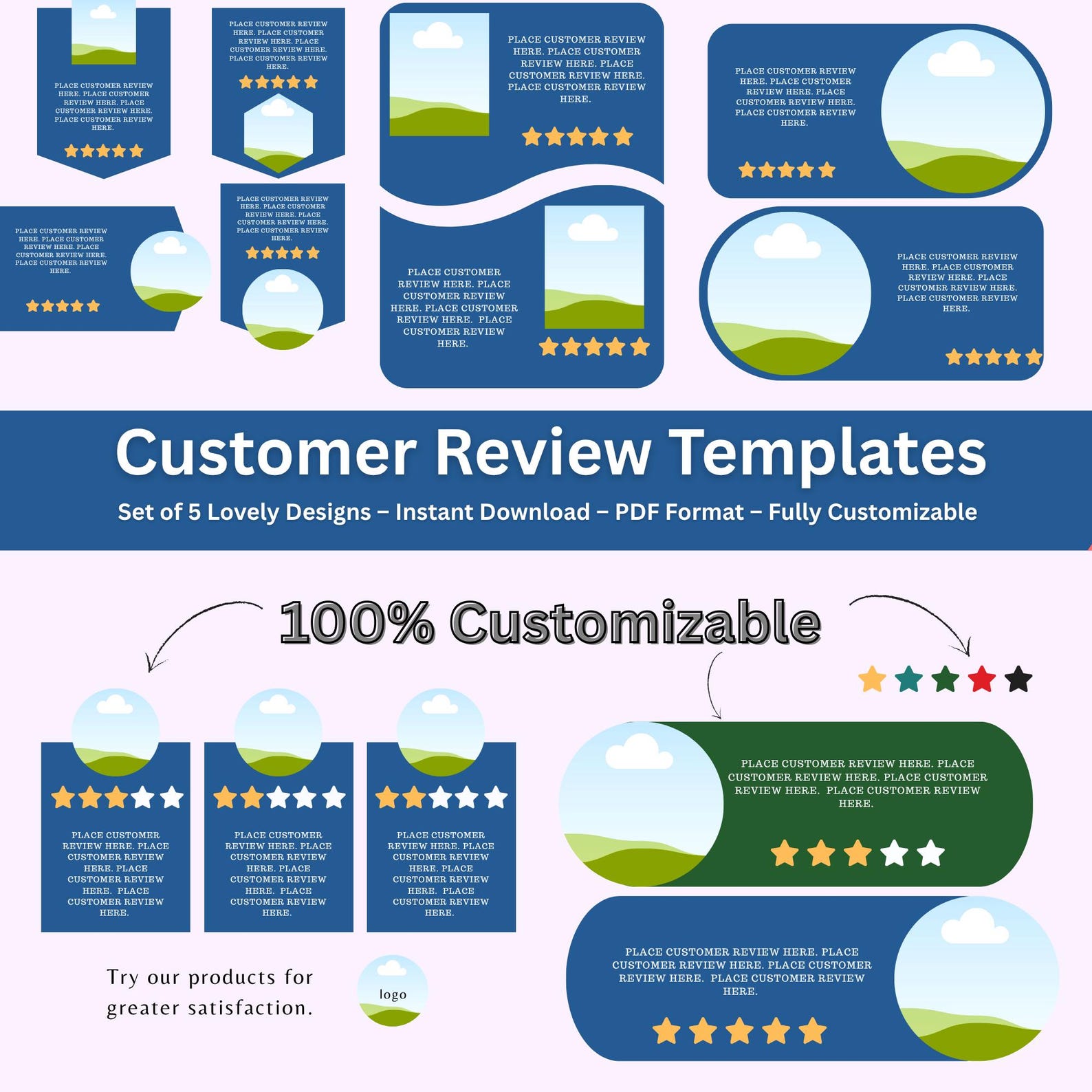 Editable Customer Review Templates | Printable Feedback Forms for Etsy ...