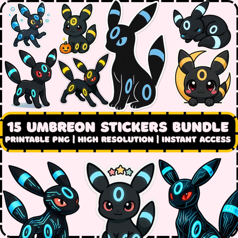 15 Umbreon Stickers | Umbreon Emotes |pokemon Character Stickers | PNG ...