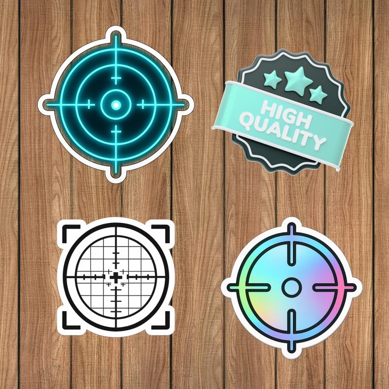 Crosshair Stickers PNG Pack: 30+ Gaming Overlay Designs (digital ...