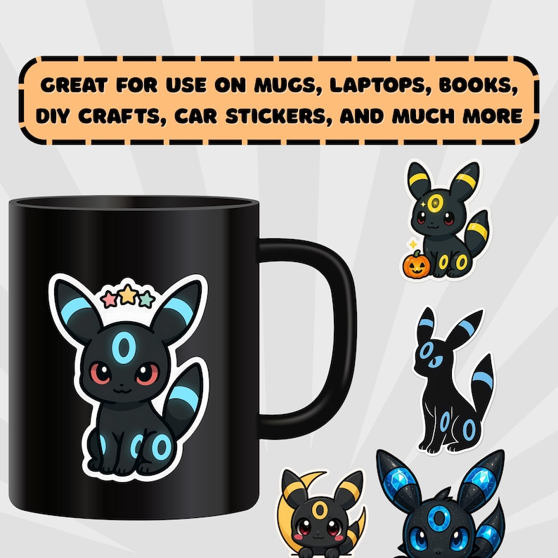 15 Umbreon Stickers | Umbreon Emotes |pokemon Character Stickers | PNG ...