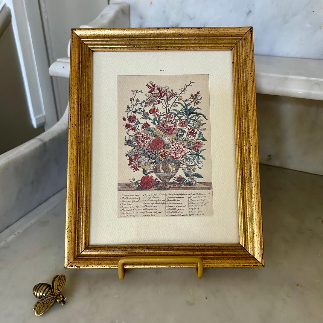 Vintage JULY Botanical Print 12 Months of Flowers: Robert Furber/pieter ...