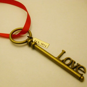 LOVE Skeleton Key Ornament: Our 1st First Christmas Ornament Married ...