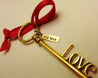 LOVE Skeleton Key Ornament: Our 1st First Christmas Ornament | Etsy