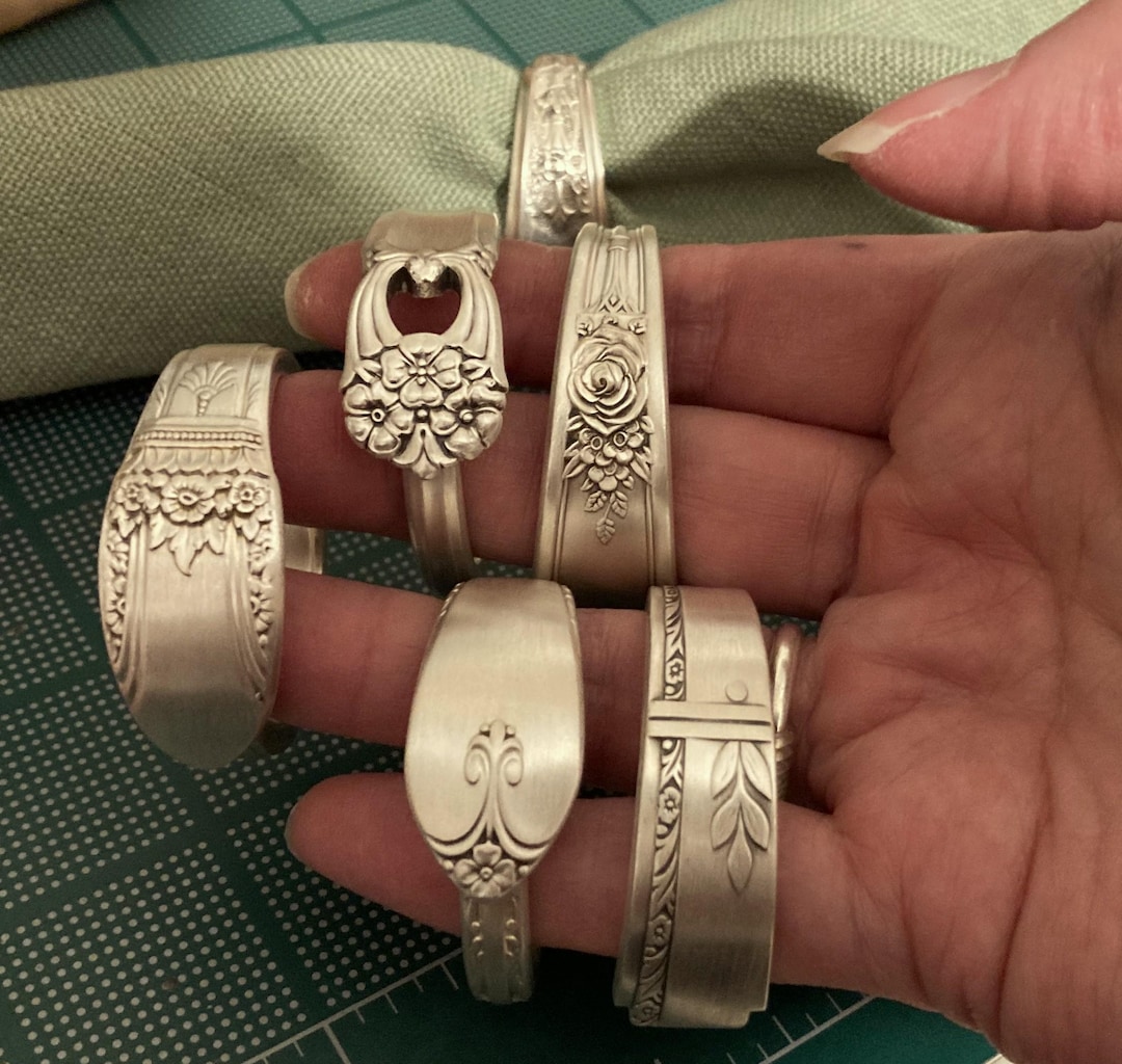 Napkin Rings Handmade From Vintage Silverware, Antique Silver Spoon ...