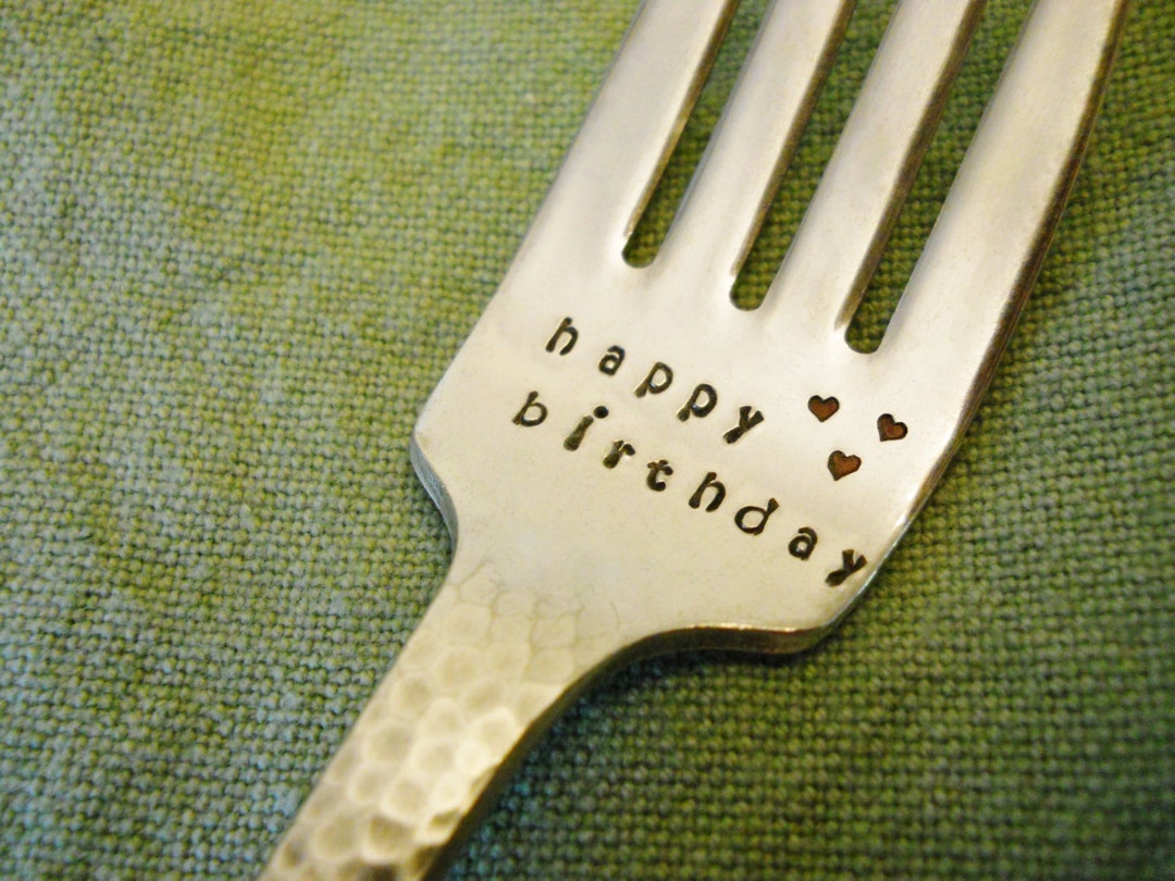 HAPPY BIRTHDAY Fork: Custom Birthday Gift Idea for Men Her Kids Mom Dad ...