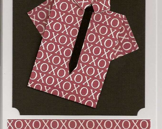 Origami Shirt Card and Matching Envelope Hugs and Kisses - Etsy