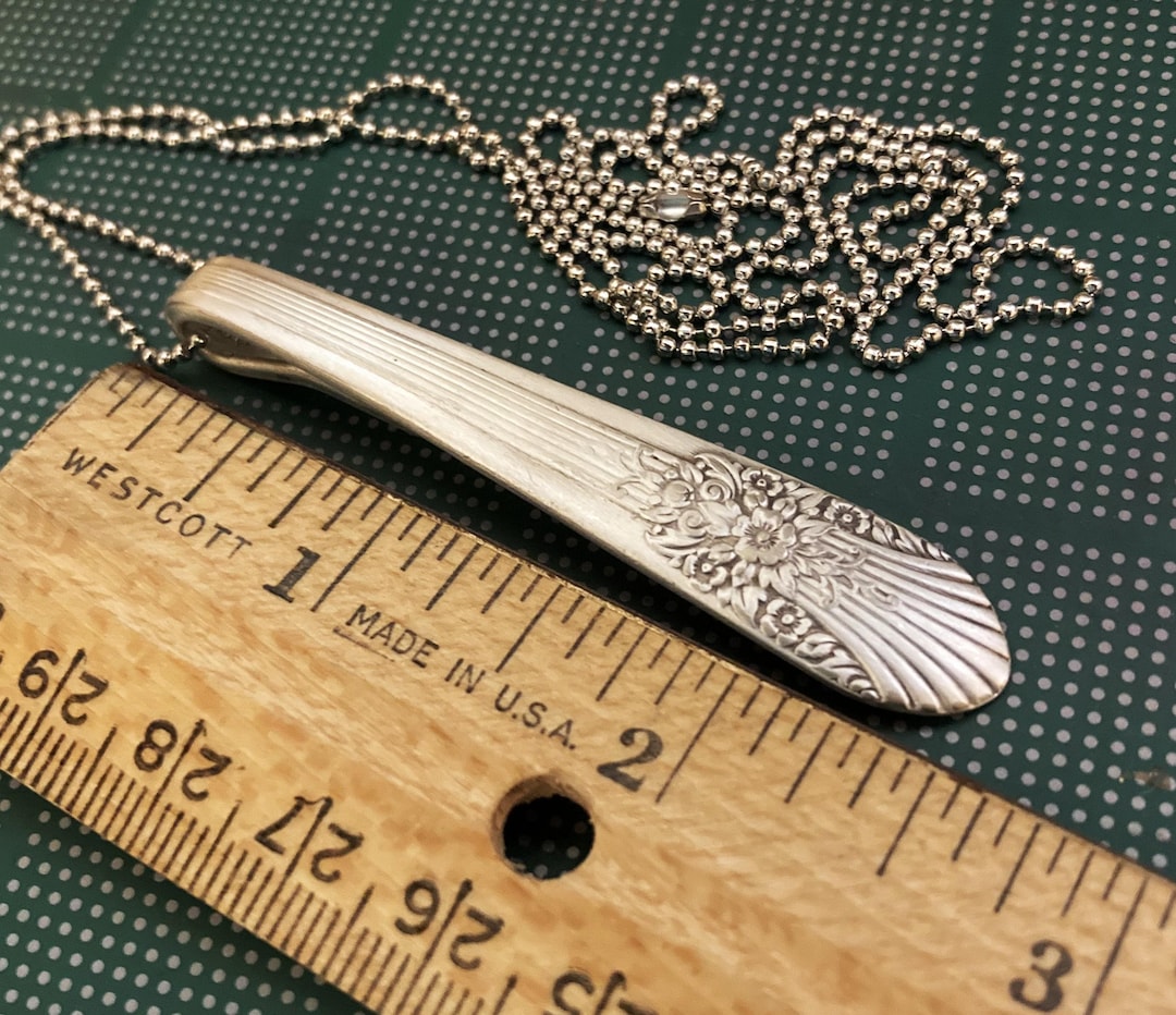 Silver Spoon Necklace Pendant, Vintage Upcycled Flatware, Repurposed ...