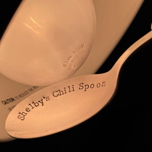 CHILI Spoon, Custom Personalized Silverplated Round Spoon With Name ...