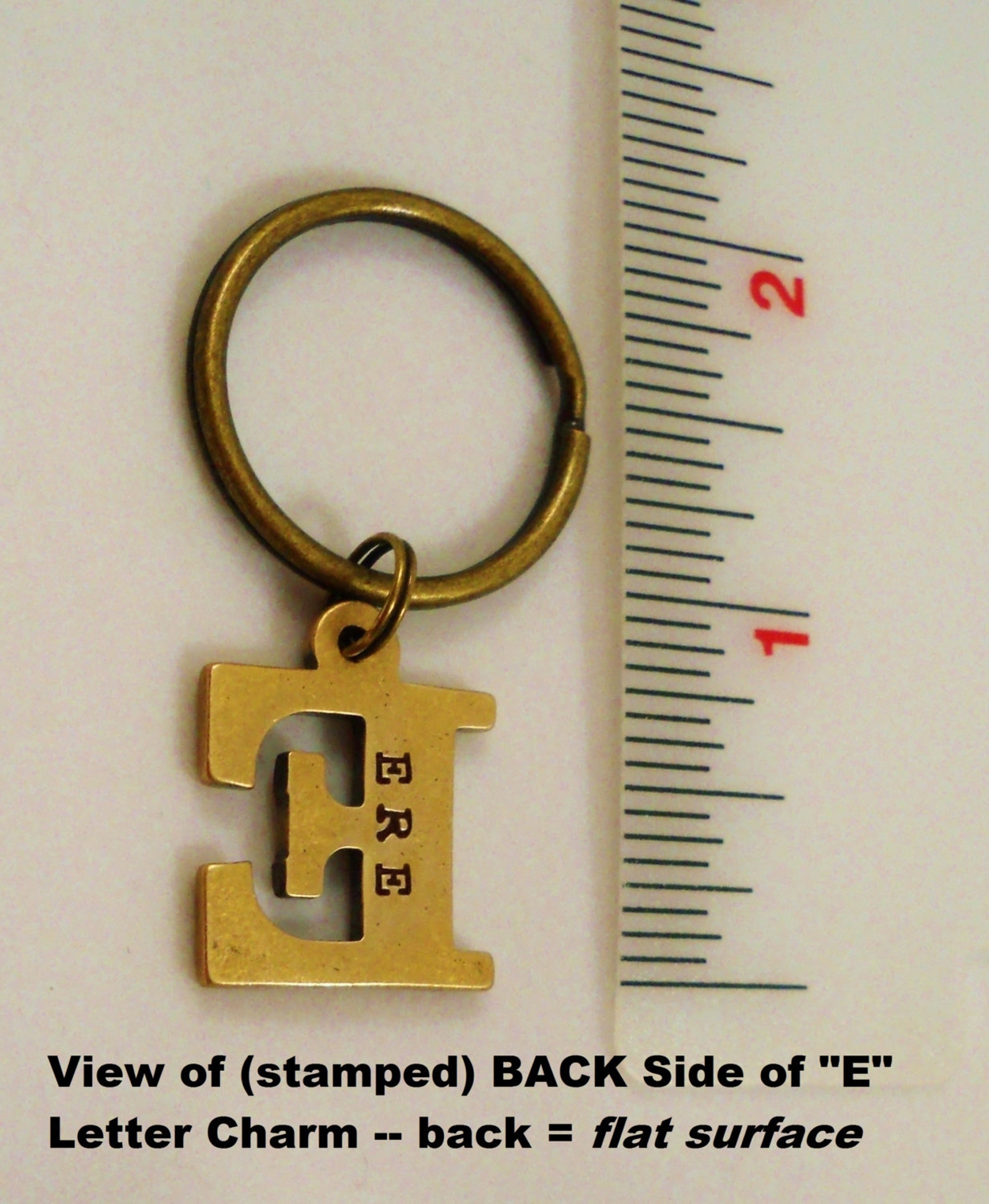 Initial Letter Keychain: Brass Alphabet Letter Charm, Custom Hand ...