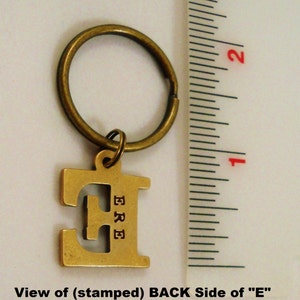 Initial Letter Keychain: Brass Alphabet Letter Charm, Custom Hand ...