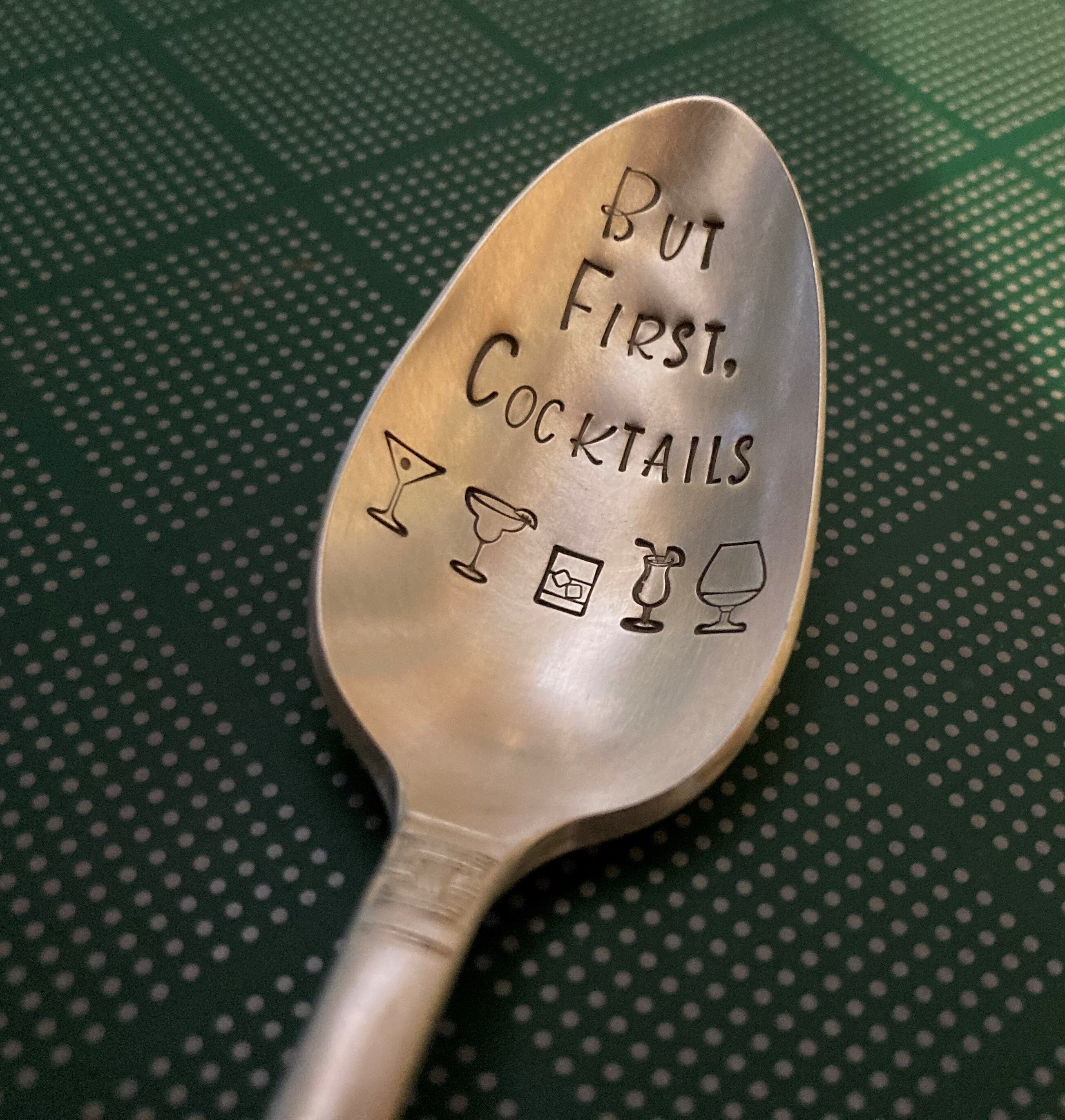 Cocktail Spoon, Stirrer Stirring Stir Stick, BUT FIRST COCKTAILS, Bar ...