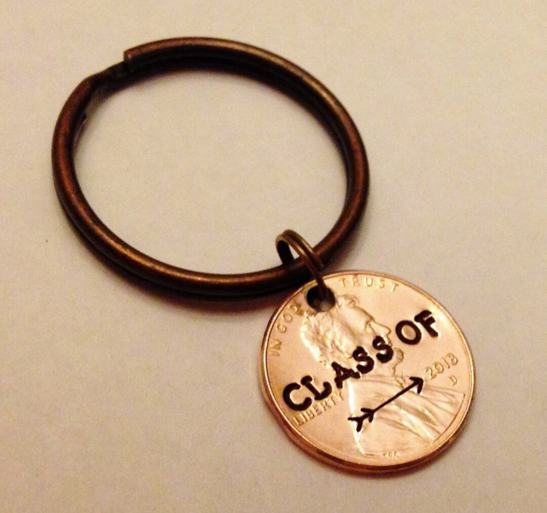 Graduation Gift, CLASS of 2024: Keychain With ARROW, Stamped Penny ...