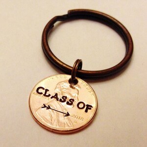 Graduation Gift, CLASS of 2024: Keychain With ARROW, Stamped Penny ...