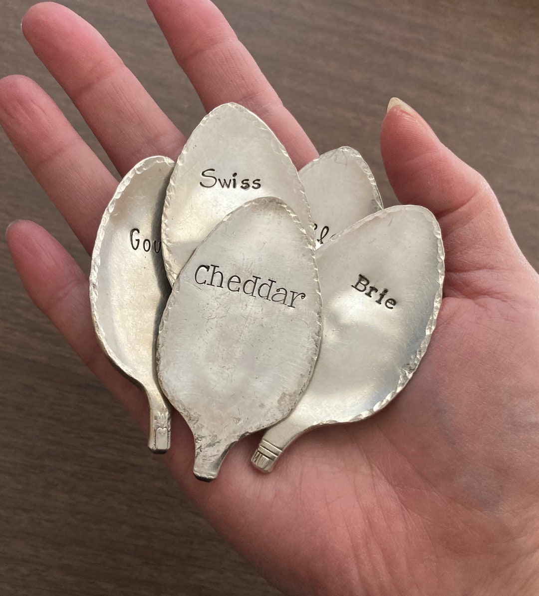 Custom Cheese Markers, RUSTIC Charcuterie, Upcycled Vintage Silver ...