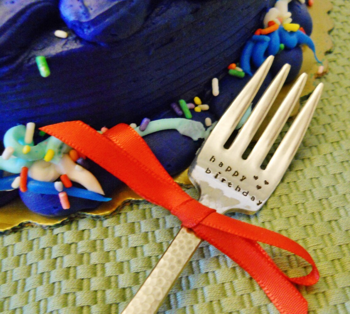 HAPPY BIRTHDAY Fork: Custom Birthday Gift Idea for Men Her Kids Mom Dad ...
