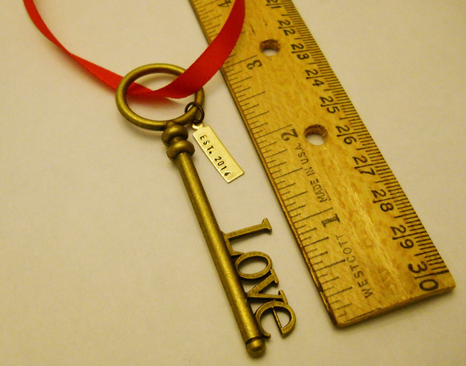 LOVE Skeleton Key Ornament: Our 1st First Christmas Ornament - Etsy