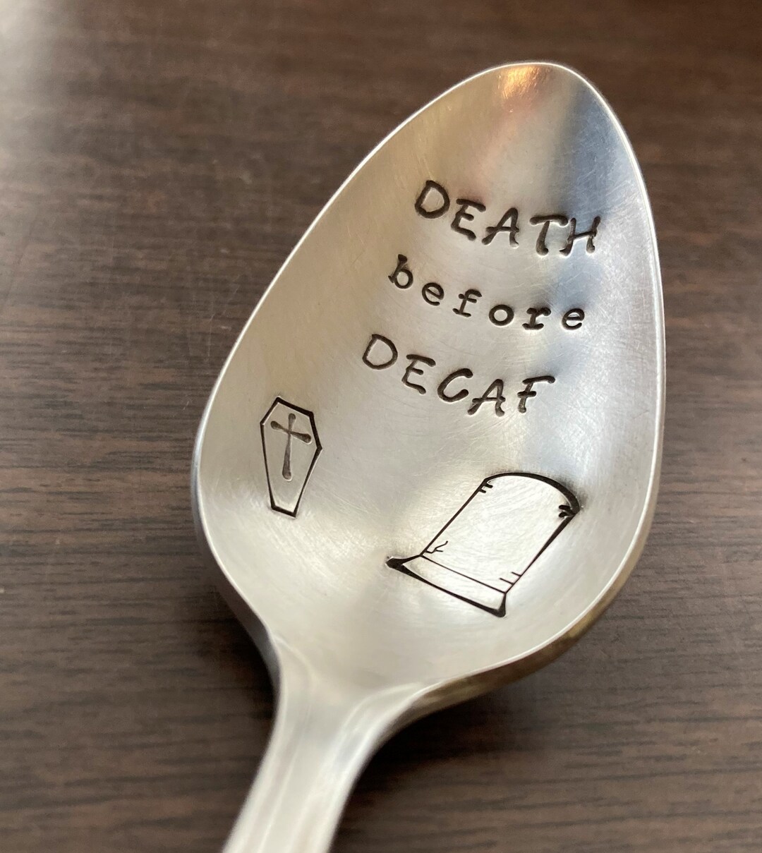 DEATH Before Decaf Coffee Spoon: Coffee Lover, Caffeine Addict ...