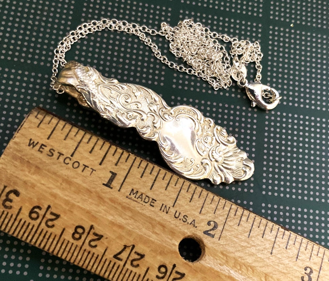 Silver Spoon Jewelry Necklace, Vintage Recycled Upcycled Flatware Spoon ...