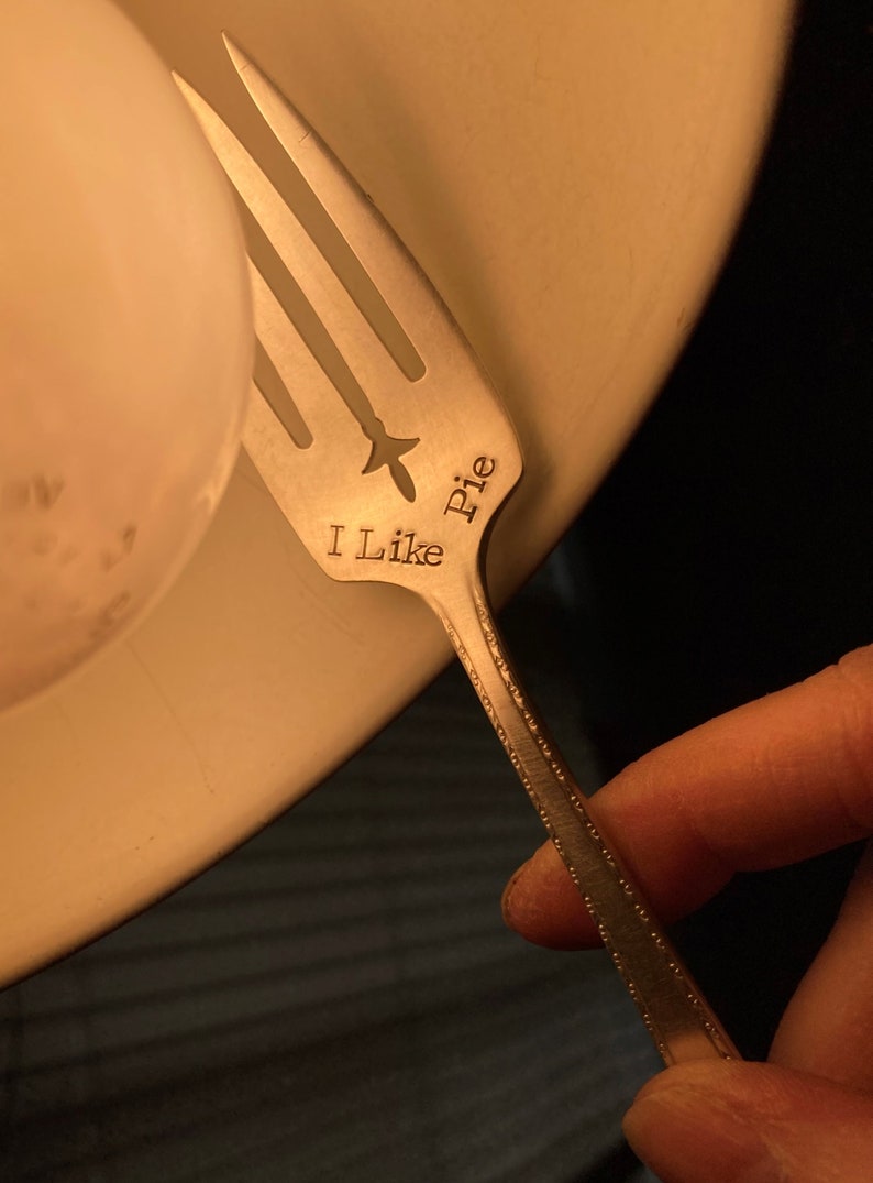 Pie Fork, I Like Pie, Vintage Silver Dessert Fork, Stamped Engraved ...