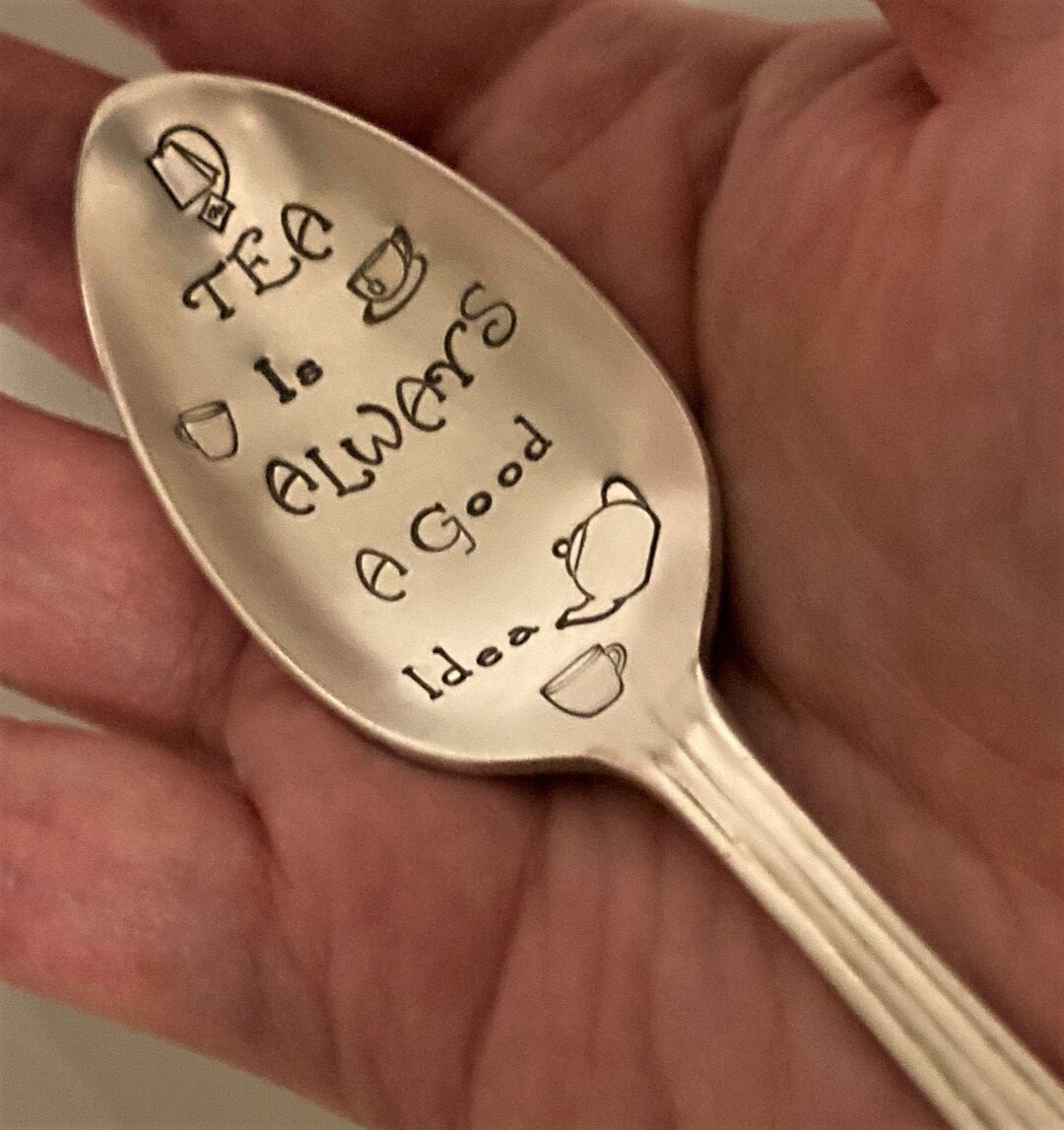 Tea Is Always A Good Idea: Stamped Tea Spoon, Tea Lover Gift, Hot Tea ...
