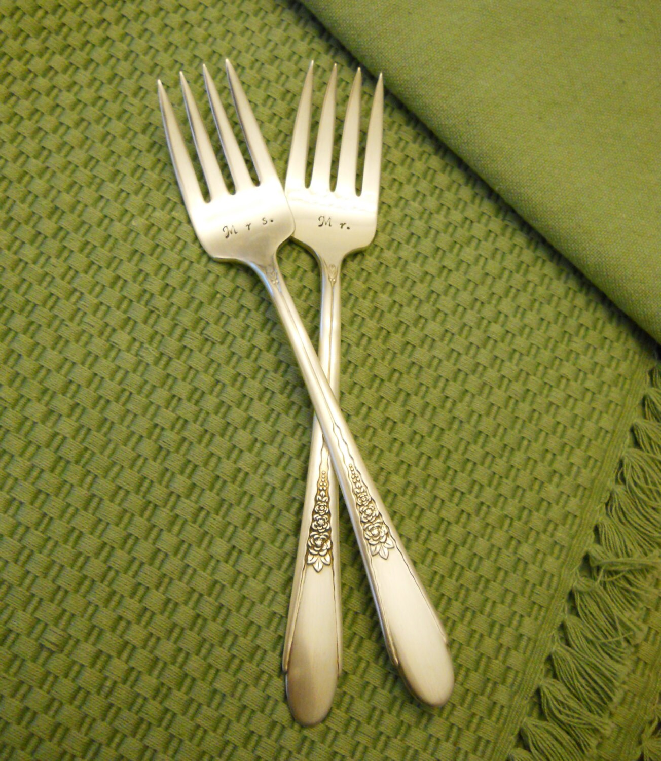 Wedding Cake Forks: Hand Stamped Wedding Forks Personalized - Etsy