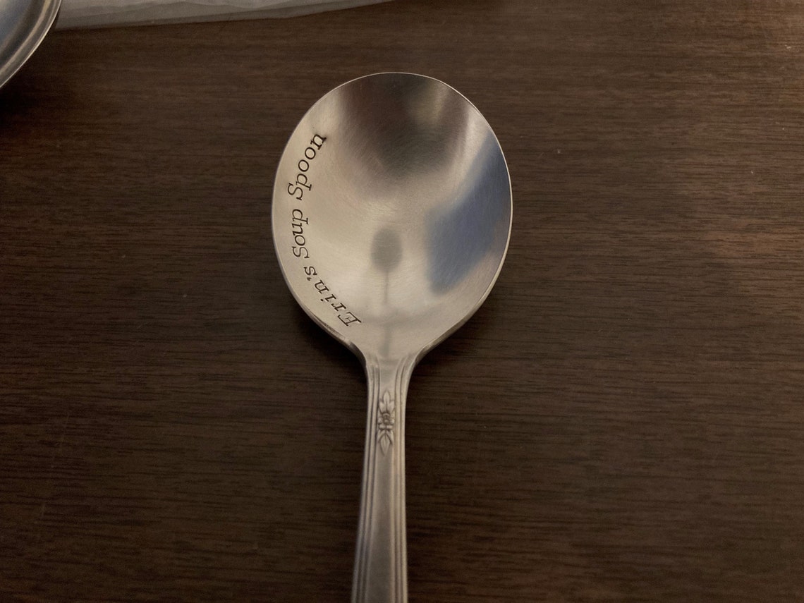 Personalized Soup Spoon, Custom Round Gumbo Spoon With Name, Hand ...