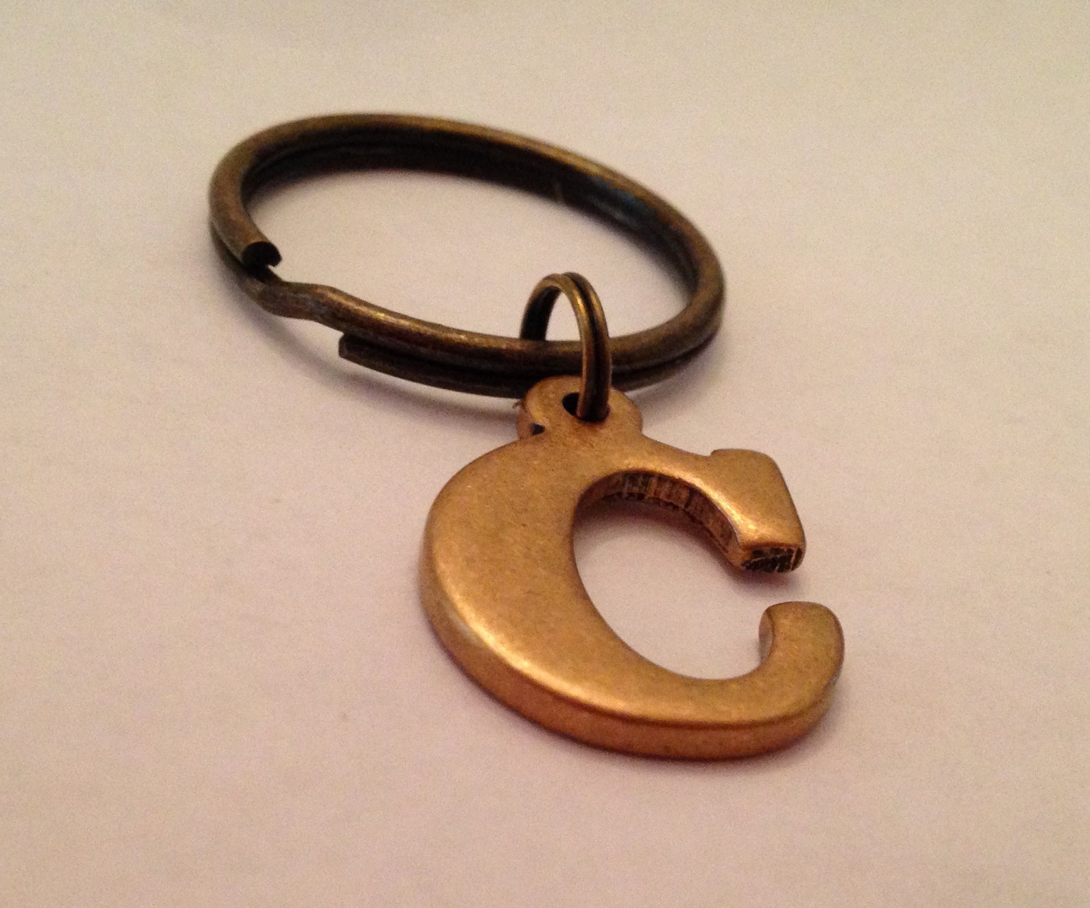 C Initial Keychain: Letter C Key Chain Key Ring Keyring | Etsy