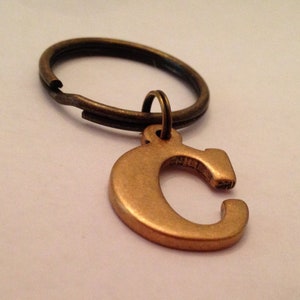 C Initial Keychain: Letter C Key Chain, Key Ring, Keyring, Vintage ...