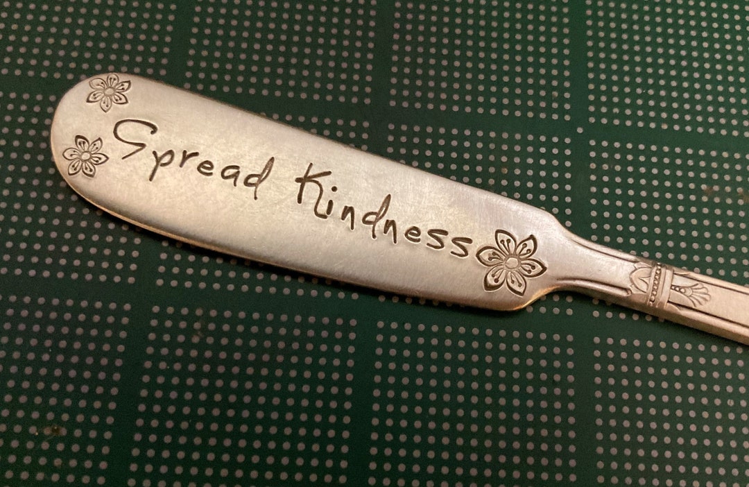Cheese Spreader Butter Knife: Spread Kindness, Stamped Vintage Silver ...