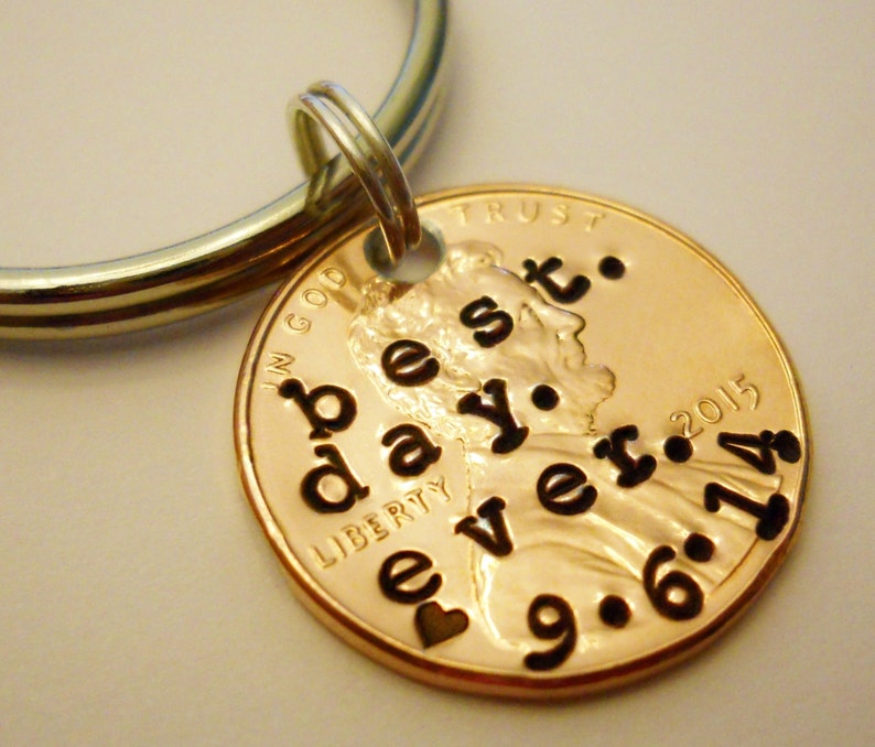 Best Day Ever Keychain: One 1 Year Anniversary, 1st Anniversary, Hand ...