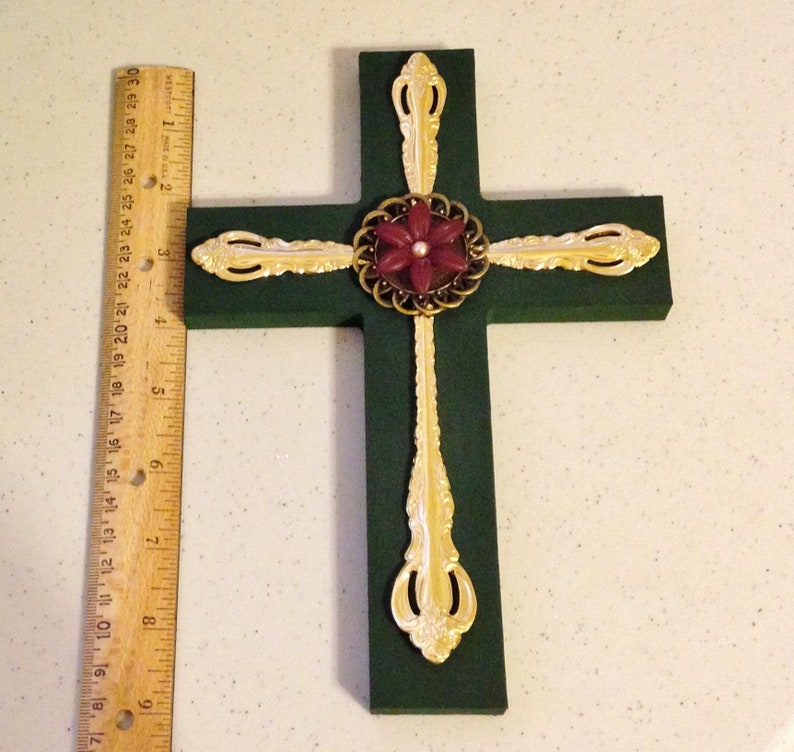 Cross Wall Hanging: Silverware Cross Gold Wooden Cross - Etsy