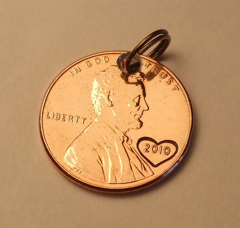 Memorial PENNY With A Heart Charm: Bereavement In Loving | Etsy