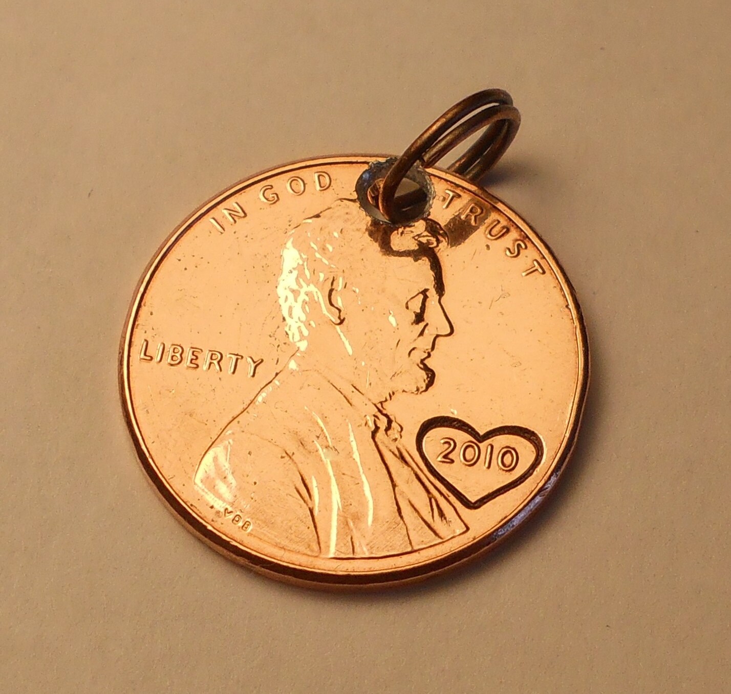 PENNY With A Heart Pendant: Boyfriend Girlfriend Gift 7th - Etsy