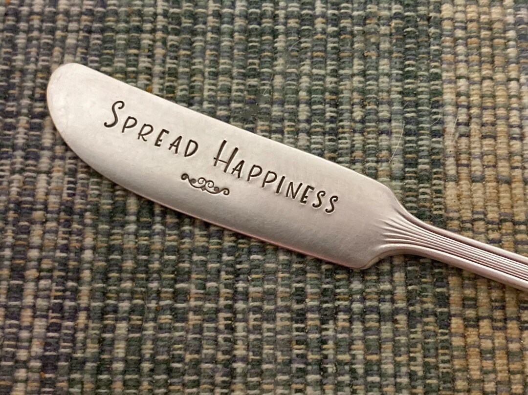 Cheese Knife Spreader, Butter Knife: Spread Happiness, Stamped Vintage ...