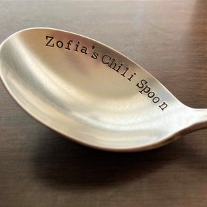 CHILI Spoon, Custom Personalized Silverplated Round Spoon With Name ...