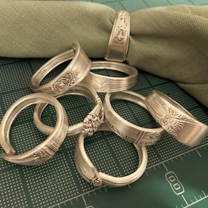 Napkin Rings Handmade From Vintage Silverware, Antique Silver Spoon ...