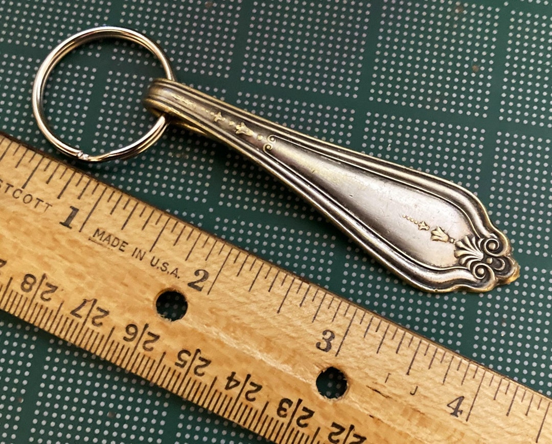 Silver Plated Spoon Keychain, Silverplated Silverware Key Chain Key ...