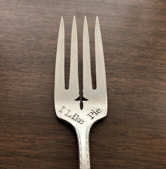 Pie Fork, I Like Pie, Vintage Silver Dessert Fork, Stamped Engraved ...