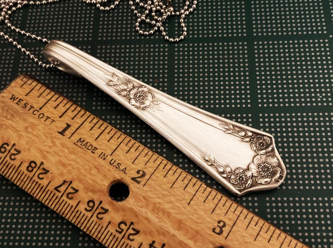 Silver Pendant Necklace, Vintage Upcycled Flatware, Repurposed ...