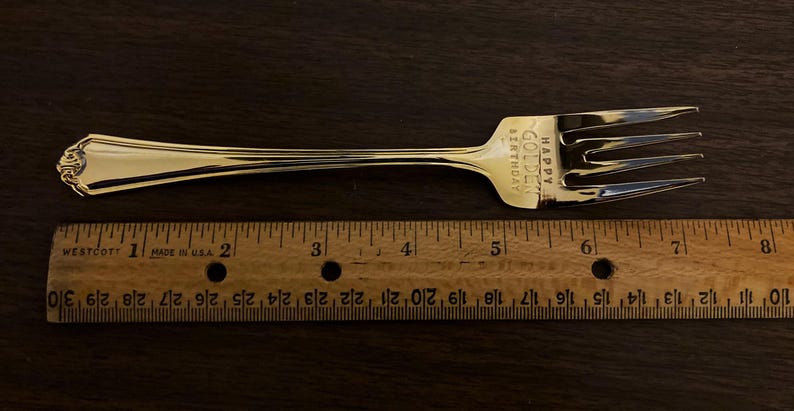 Golden Birthday Gift: Happy Golden Birthday Fork or 50th Birthday ...