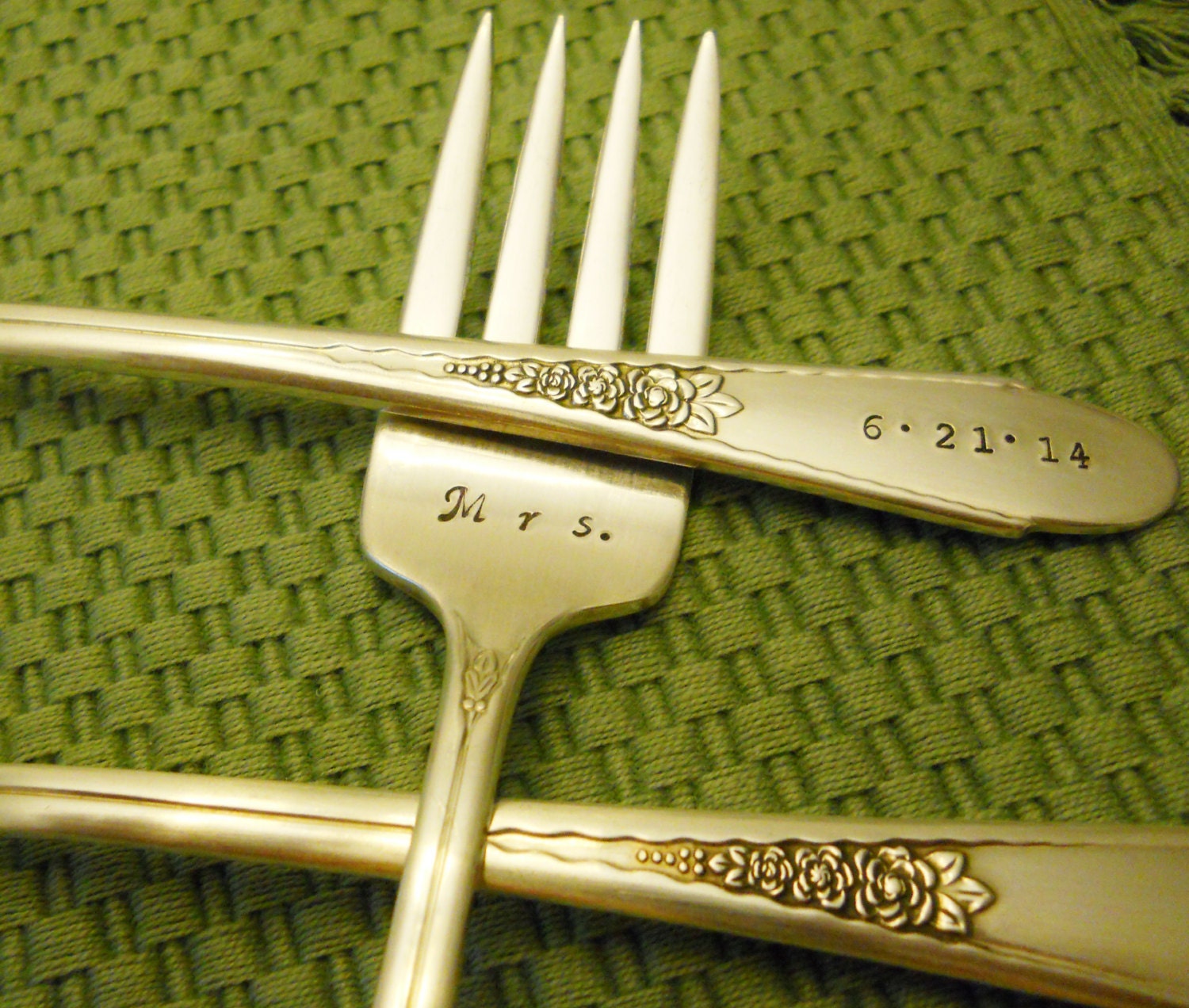 Wedding Cake Forks: Hand Stamped Wedding Forks Personalized - Etsy