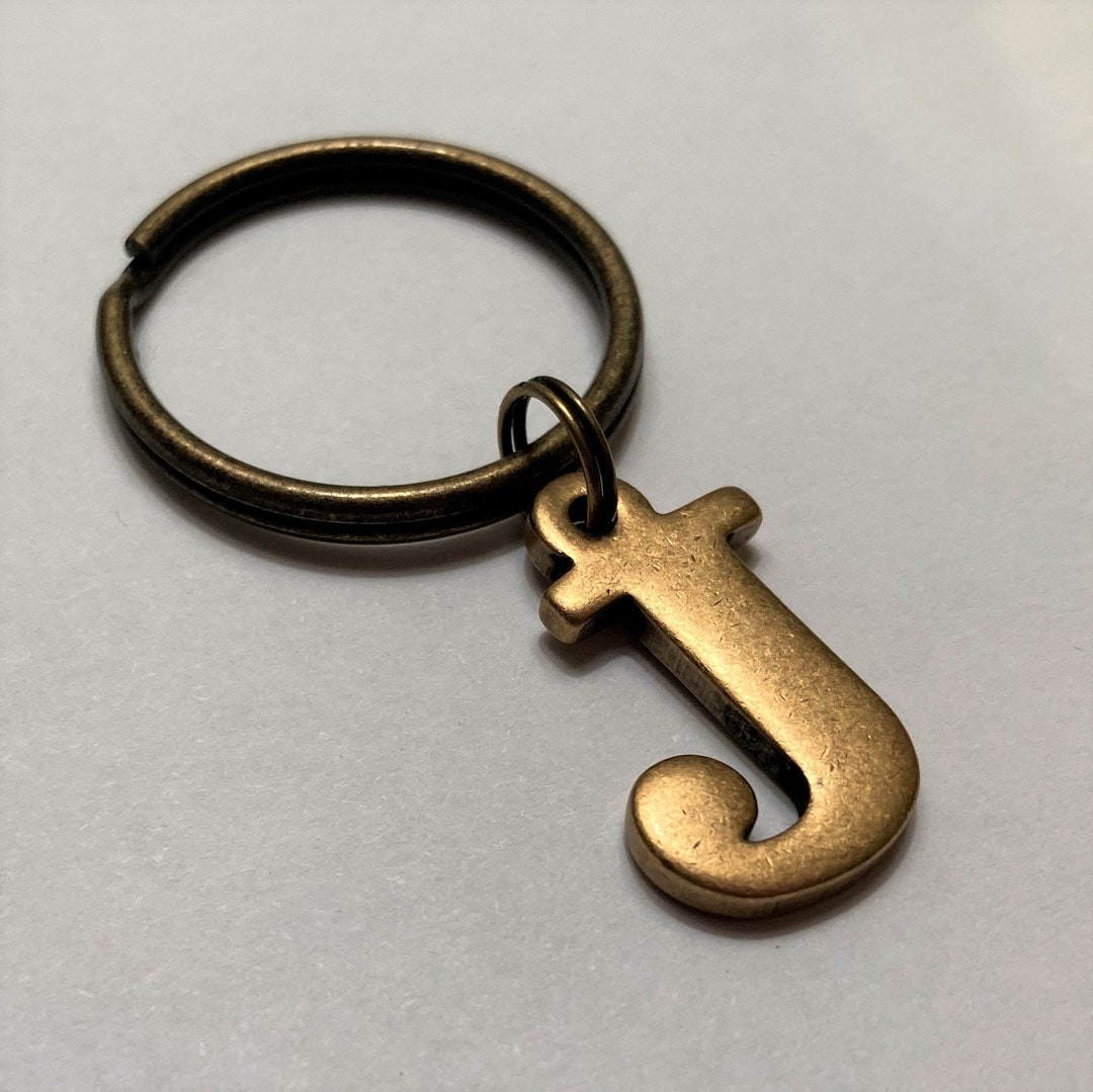 J Keychain: Letter J Initial Key Chain, Key Ring, Keyring, Vintage ...